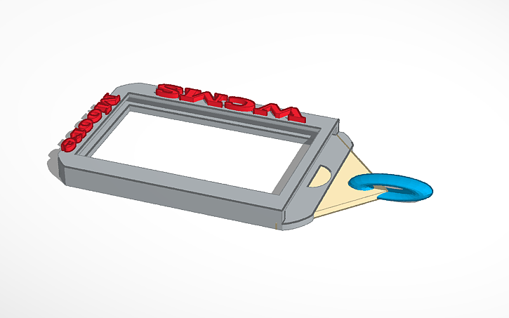 3D design Name Badge Holder - Tinkercad