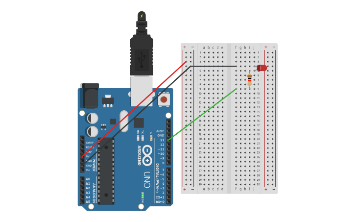 Circuit design Morse code - S.O.S - Tinkercad