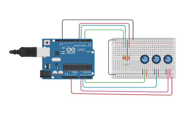 Circuit design (3) Prática 3 - Led RGB (map) | Tinkercad