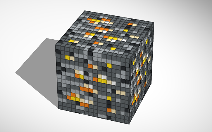 3D design minecraft gold ore - Tinkercad