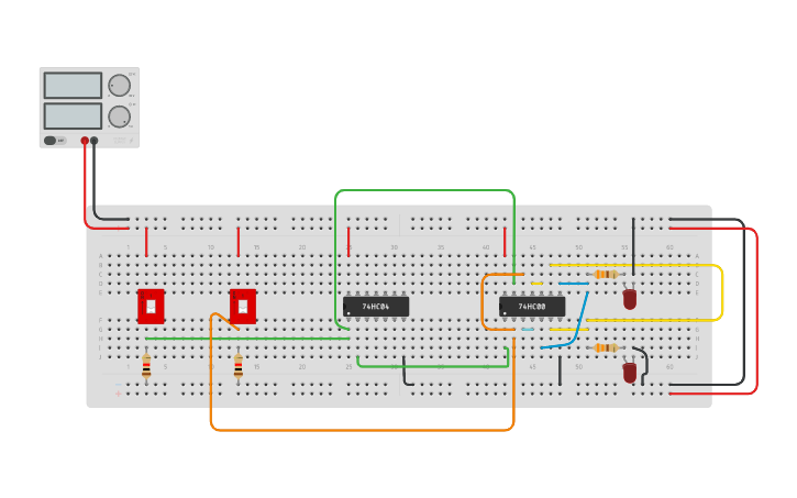 Circuit design COMPUERTA NAND | Tinkercad
