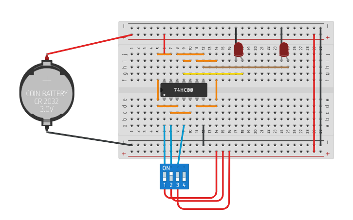 Circuit design RS flip flop - Tinkercad