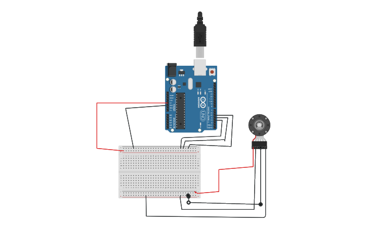 Circuit design stepper motor - Tinkercad