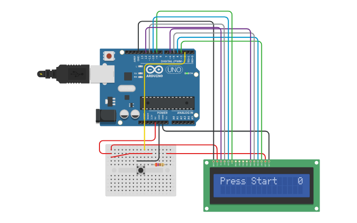 Circuit design lcd game 15 - Tinkercad