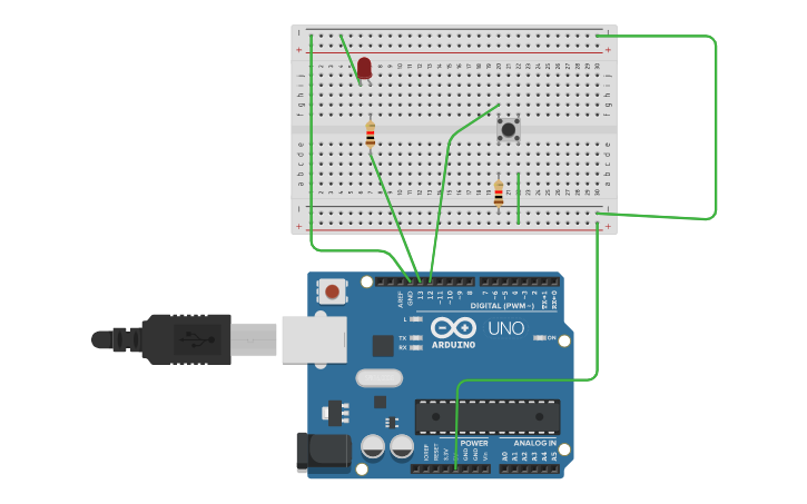 Circuit design NOT gate | Tinkercad
