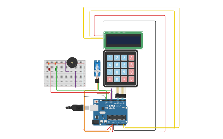 Circuit Design Password Protected Door Access System Tinkercad