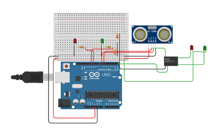 Circuit design Estacionamento Inteligente - Tinkercad