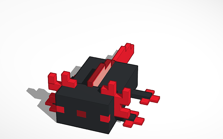 3D design Evil Axolotl Minecraft - Tinkercad