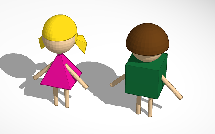 3D design Girl and Boy - Tinkercad