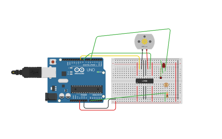 Circuit design Copy of arduino l293d Motor driver ic | Tinkercad
