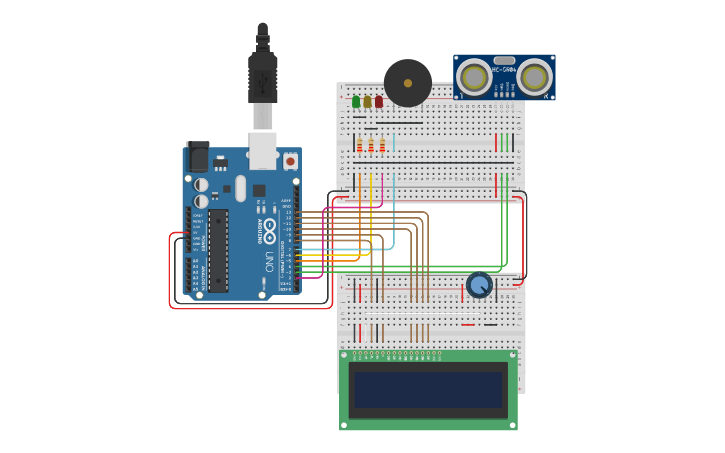 Circuit design KANG PARKIR | Tinkercad Circuit design KANG PARKIR | Tinkercad