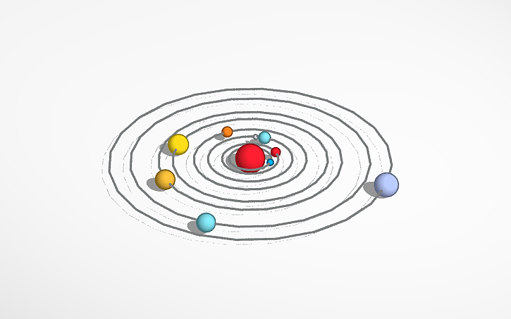 3D design Solar System Model Diagram - Tinkercad