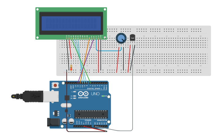 Circuit design lcd sensor de temperatura - Tinkercad