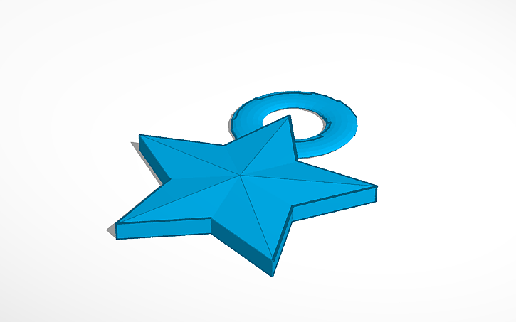 3D design star keychain - Tinkercad