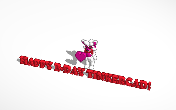 3D design Pre-Mangle congratulating tinkercad for it's 10th birthday ...