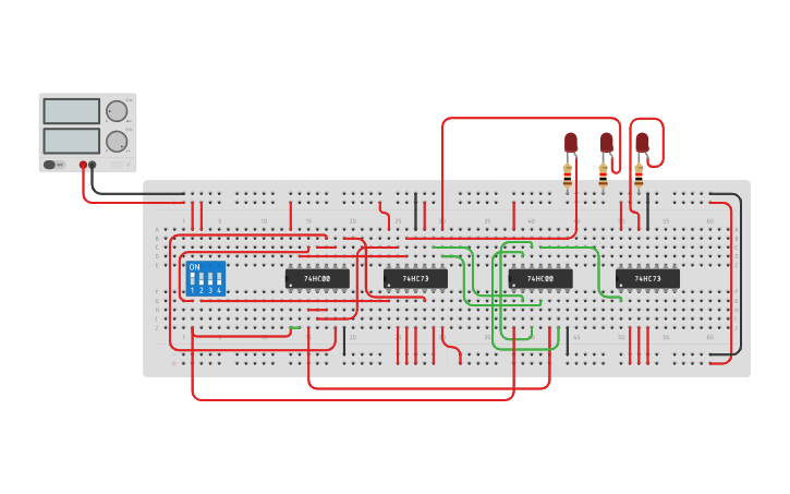 Circuit Design 3 Bit Asynchronous Updown Counter Tinkercad 8847