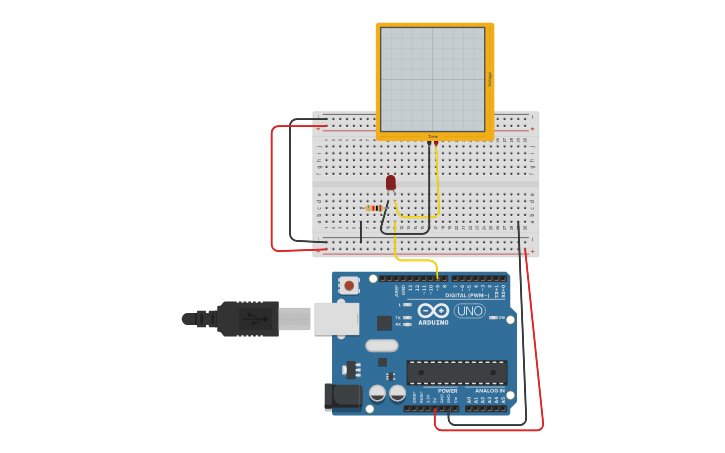 Circuit design LED with analogue output | Tinkercad