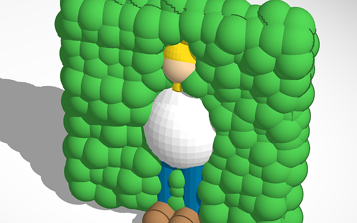 3D design Homer Simpson Bush Meme - Tinkercad