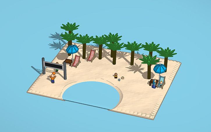 3D design Copy of Summer Beach - Tinkercad