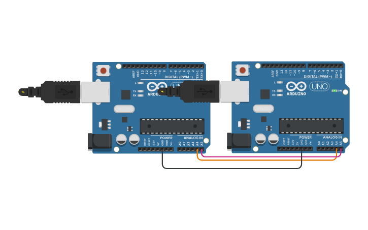 Circuit design I2C arduino - Tinkercad