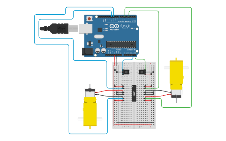 Circuit design Line Follower - Tinkercad