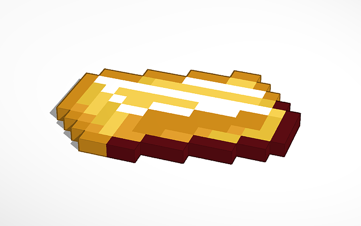 3D design Minecraft Golden Ingot - Tinkercad