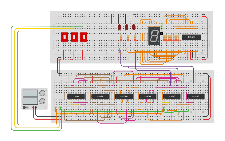 Circuit Design Up Down Counter Tinkercad