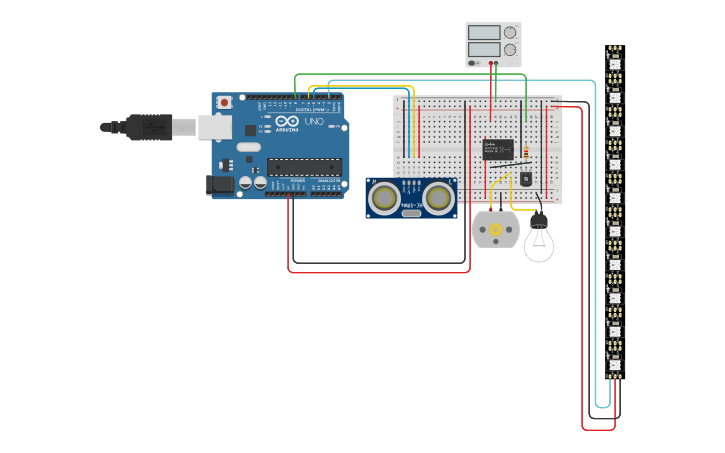 Circuit design WATER LEVEL INDICATOR - Tinkercad