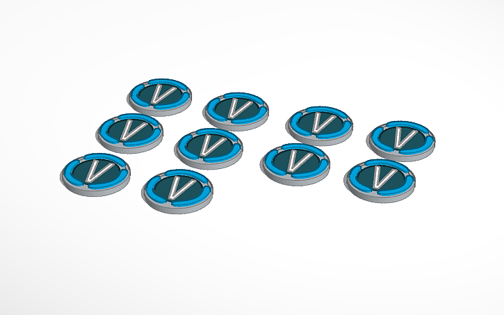 3D design Fortnite V-bucks - Tinkercad