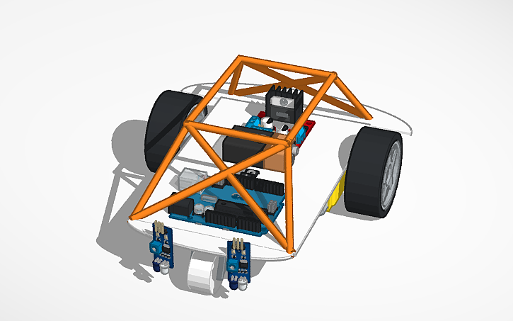 3D design tugas robot line follower - Tinkercad