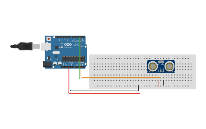 Circuit design SENSOR ULTRAÓNICO - Tinkercad