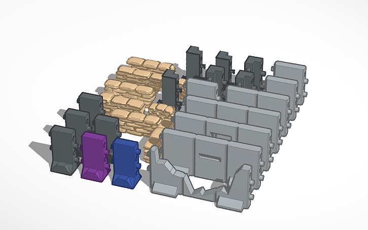3D design Modular Walls (Sandbags n Concrete) | Tinkercad