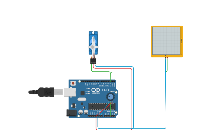 Circuit design Servoo Aufgabe 1 - Tinkercad