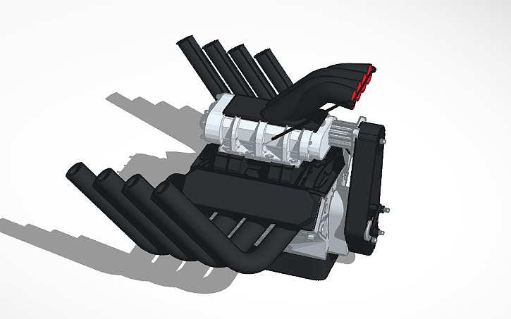 3D design top fuel dragster v8 - Tinkercad