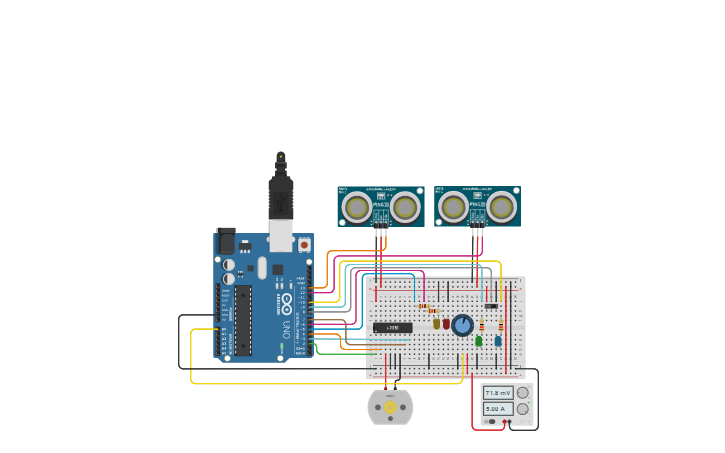 Circuit design Control de barrera - Tinkercad