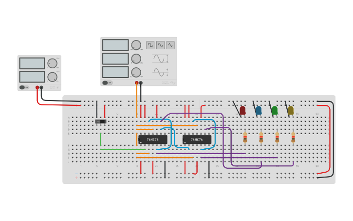 Circuit design SIPO Shift Register | Tinkercad