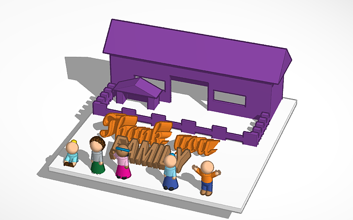 3D design thank you family | Tinkercad