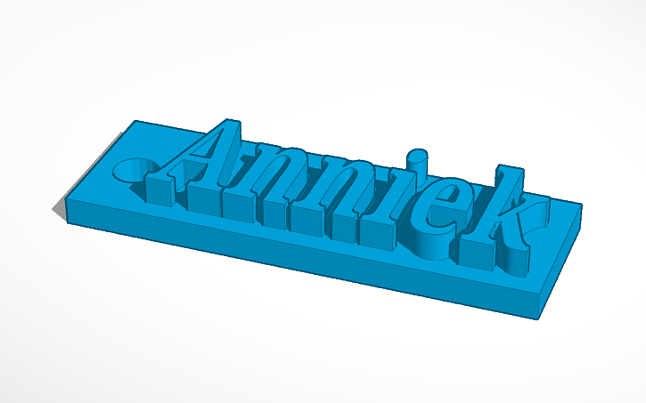 3D design Anniek 7c namnbricka - Tinkercad