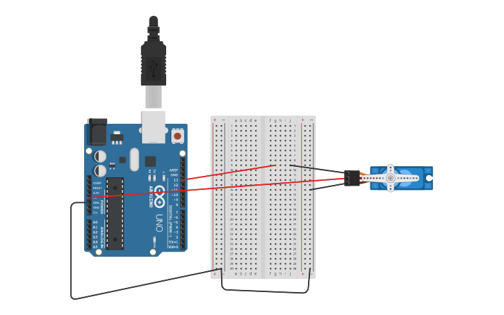 Circuit design servo motor - Tinkercad