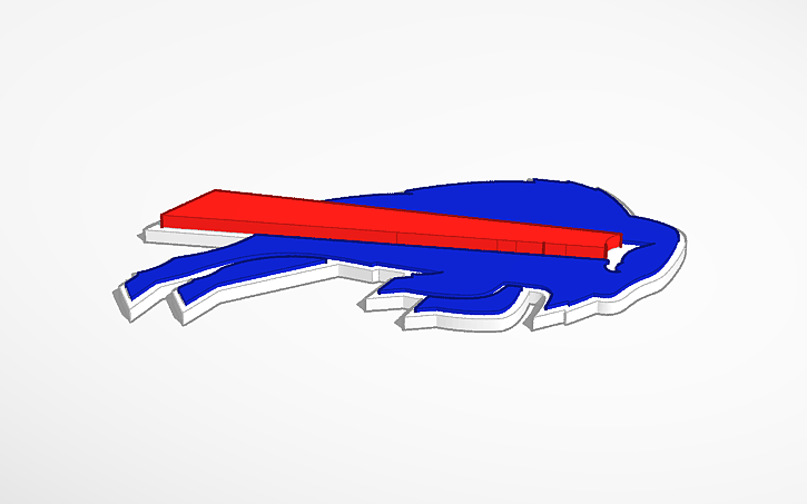 3D design Buffalo Bills Keychain Blue - Tinkercad