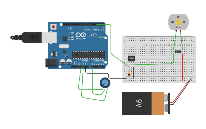 Circuit design DC Motor Driver - Tinkercad