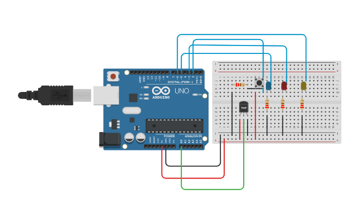 Circuit design ADC e PWM | Tinkercad