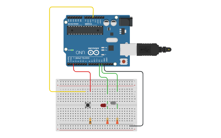 Circuit Design Pulsador Y Leds Tinkercad