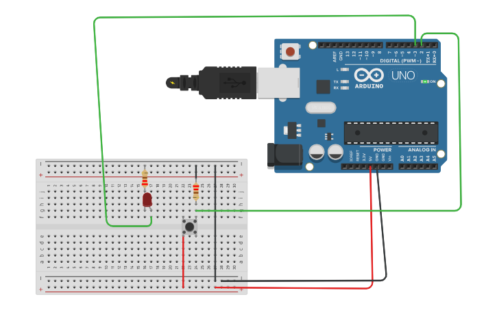 Circuit design Led Blinking - Tinkercad