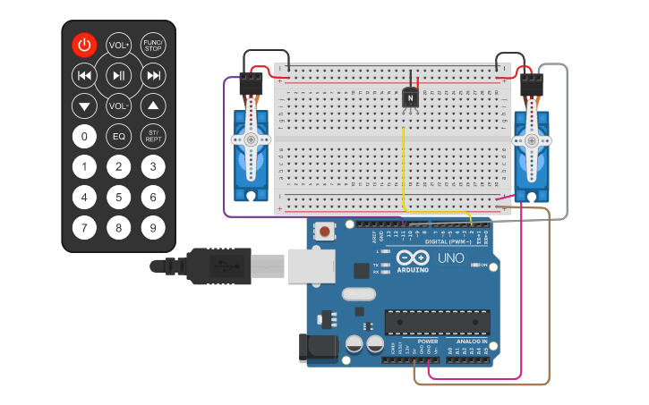 Circuit design LABORATORIO 7 servo motor - Tinkercad