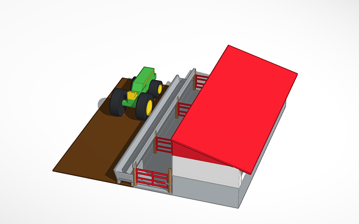 3D design feeder cattle shed - Tinkercad