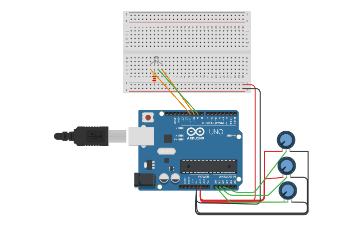 Circuit design potenciometro 1 - Tinkercad