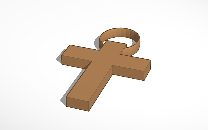 3D design Cross key chain - Tinkercad