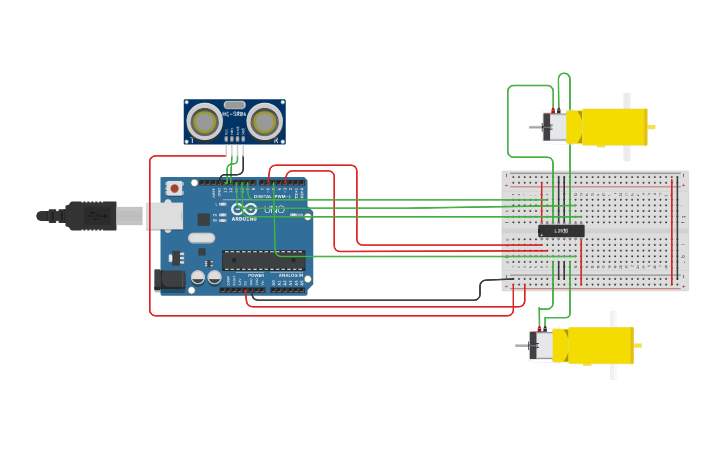 Circuit Design Obstacle Avoidance Robot Project 2 Tinkercad