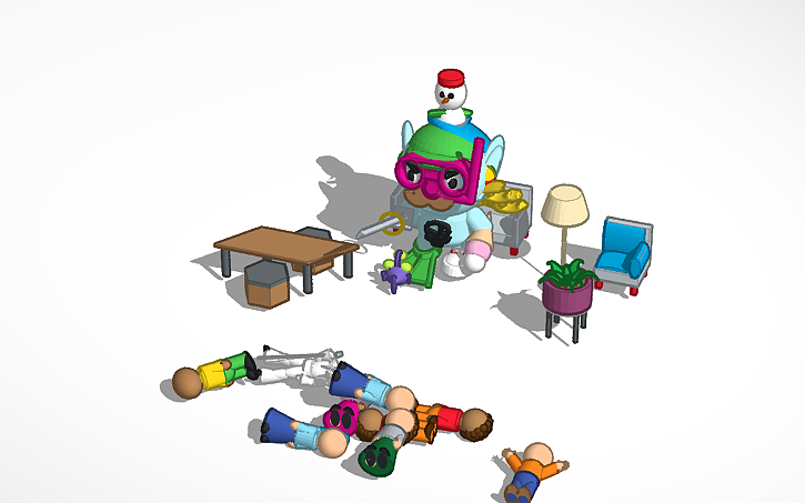 3D design A dumpster fire | Tinkercad